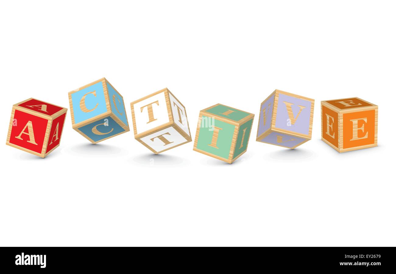 ACTIVE written with alphabet blocks - vector illustration Stock Vector ...