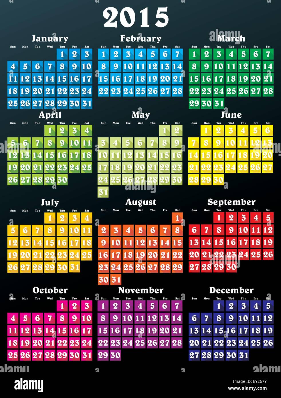 2015 calendar Stock Vector Images - Alamy