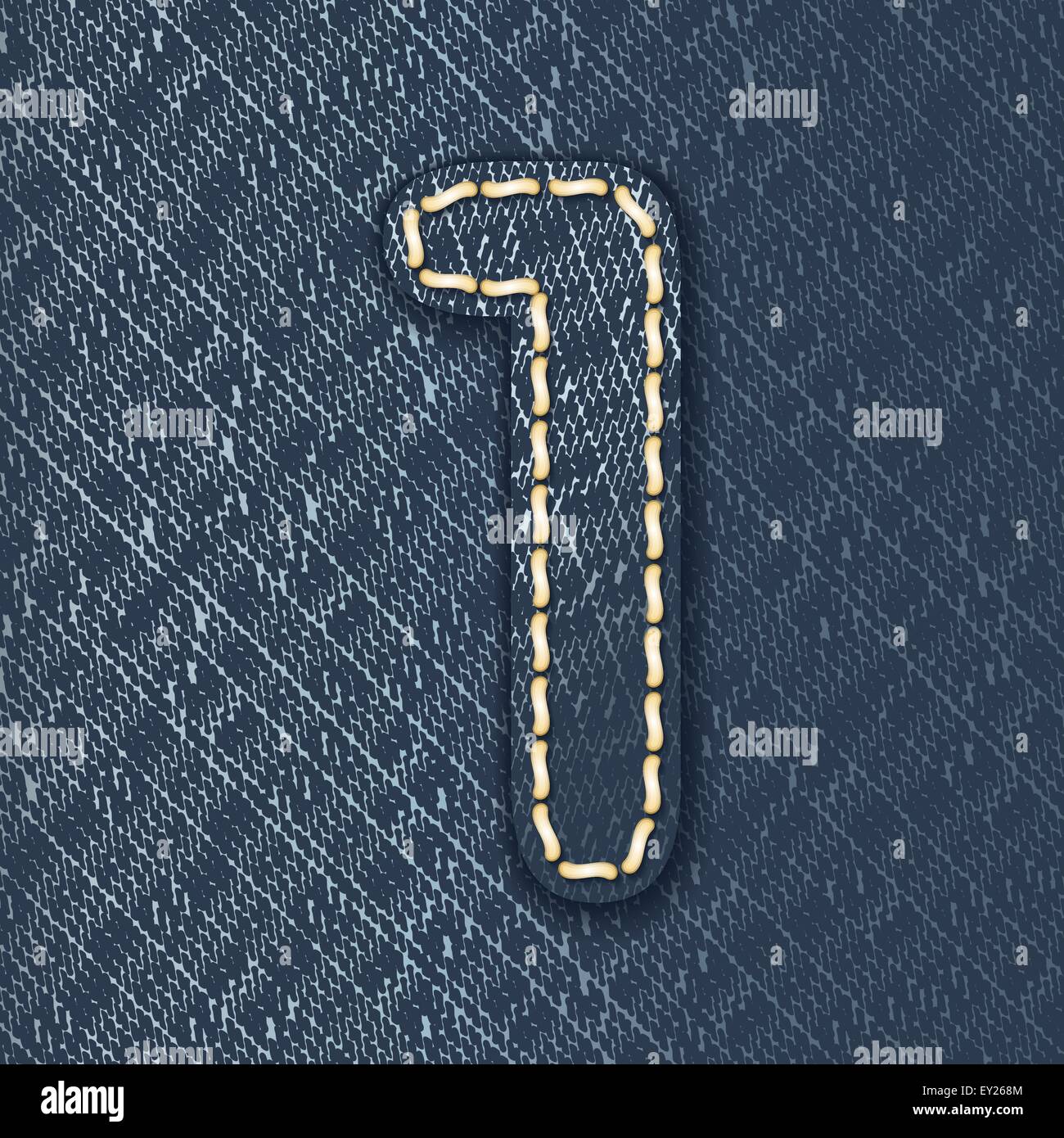 Number 1 made from jeans fabric - vector illustration Stock Vector ...