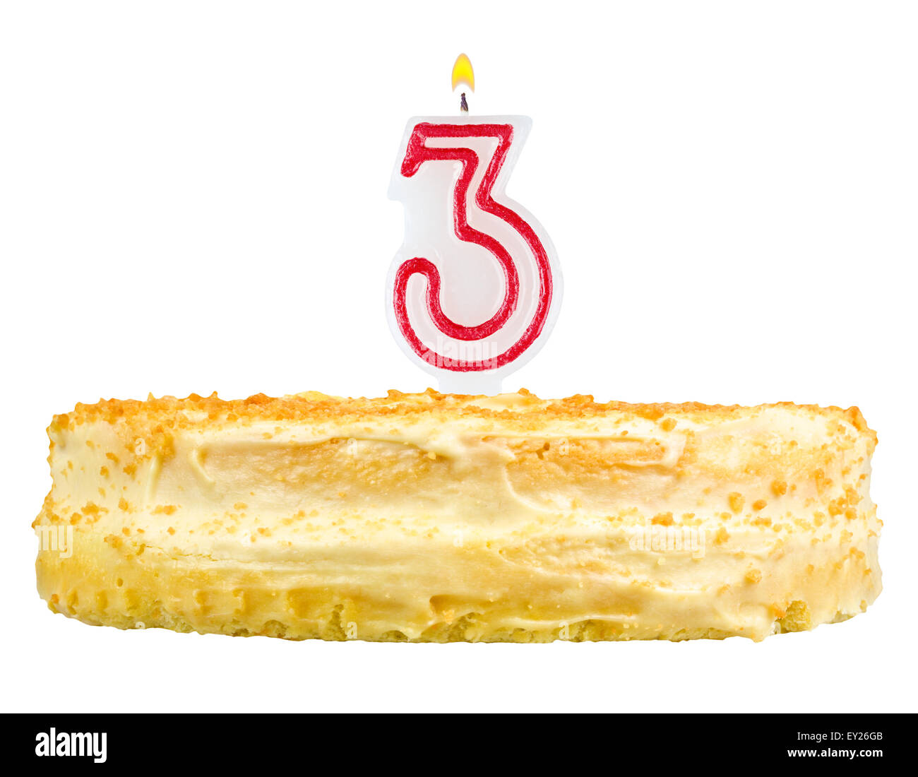 birthday cake number three isolated on white Stock Photo - Alamy