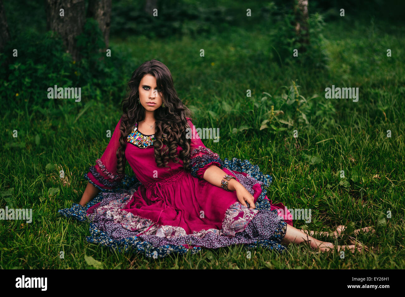 Portrait of a beautiful girl gypsy Stock Photo - Alamy