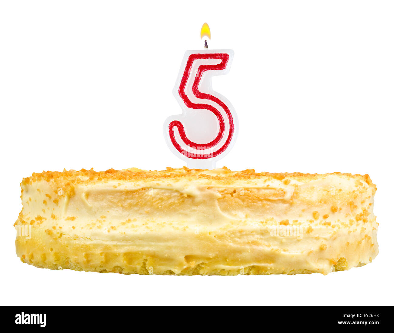 birthday cake number five isolated on white Stock Photo - Alamy