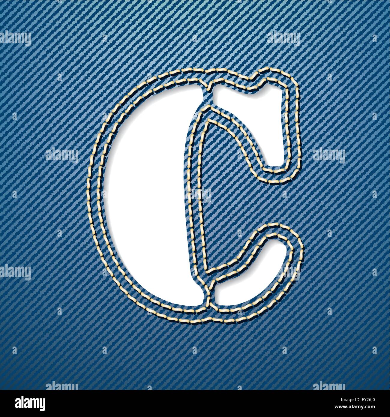 Denim jeans letter C - vector illustration Stock Vector Image & Art - Alamy