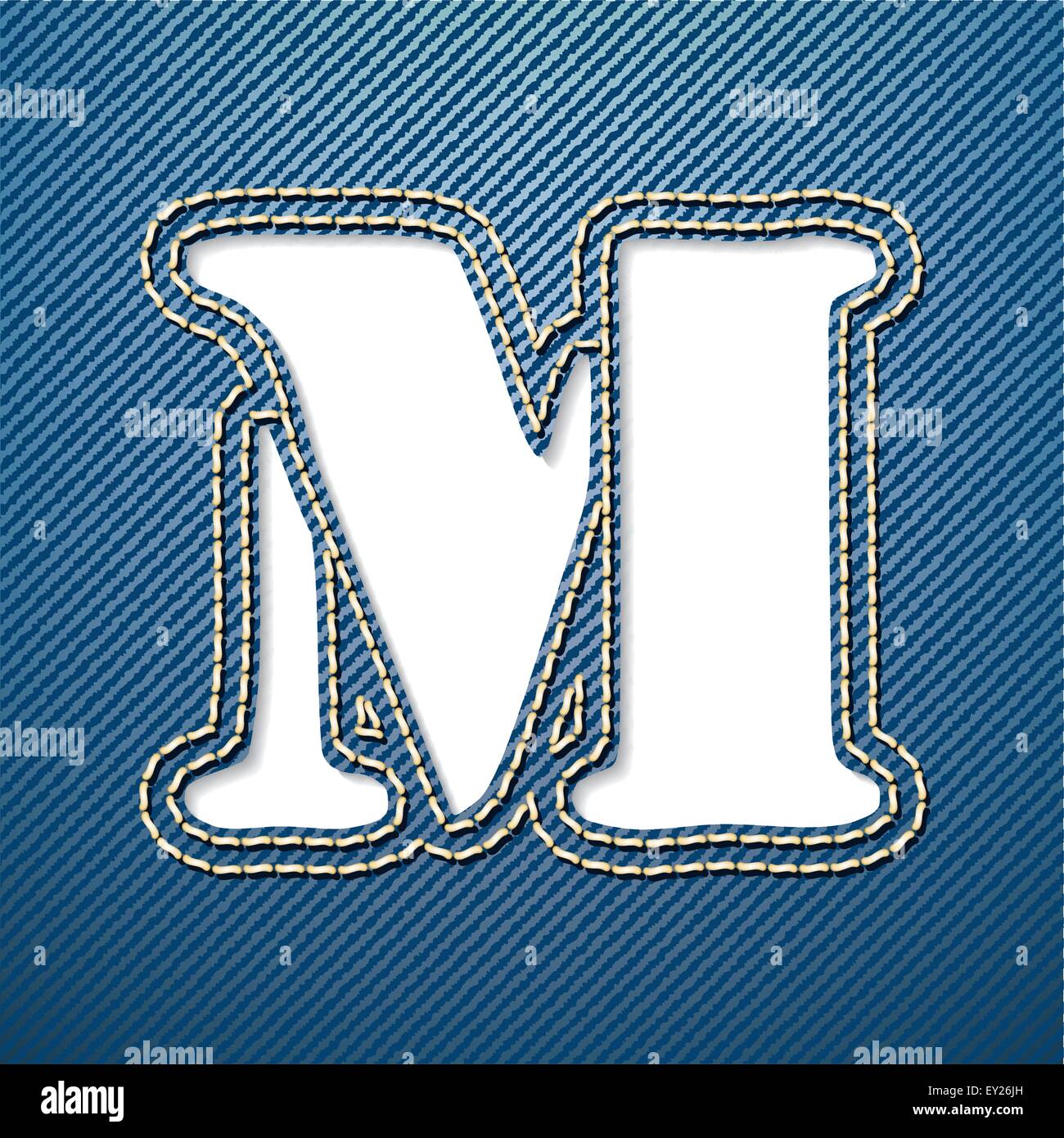 Denim jeans letter M - vector illustration Stock Vector Image & Art - Alamy