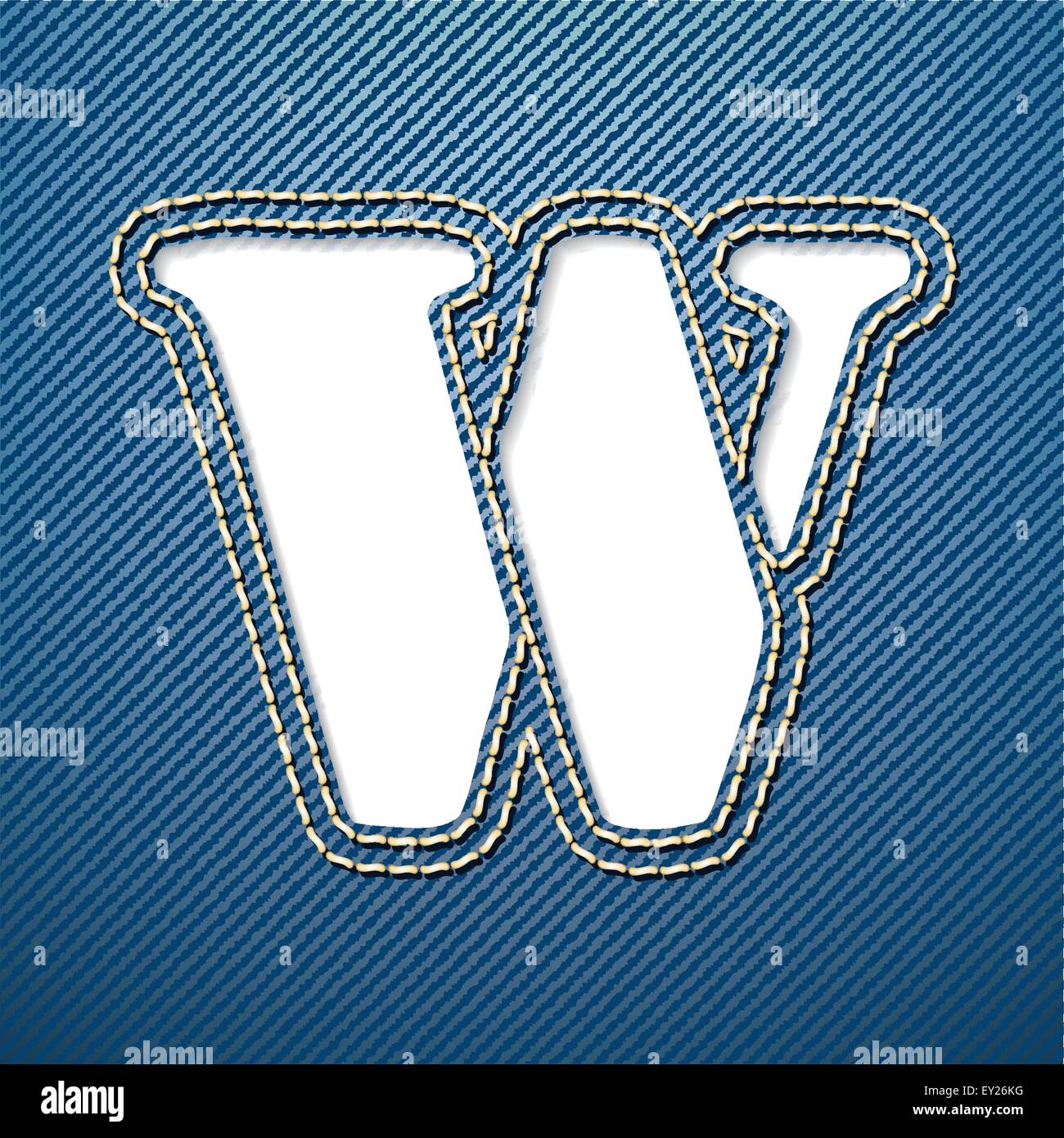Denim jeans letter W - vector illustration Stock Vector Image & Art - Alamy