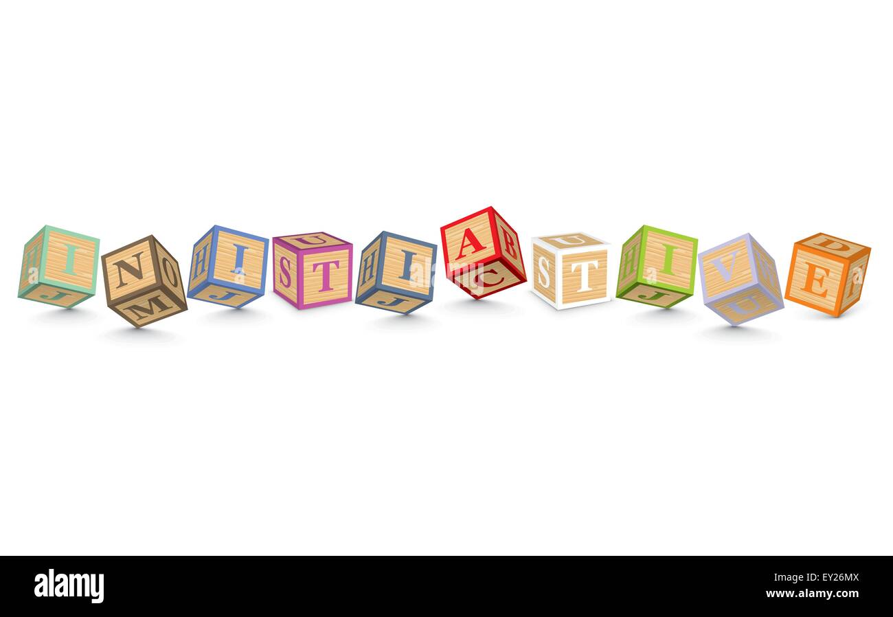 INITIATIVE written with alphabet blocks - vector illustration Stock ...