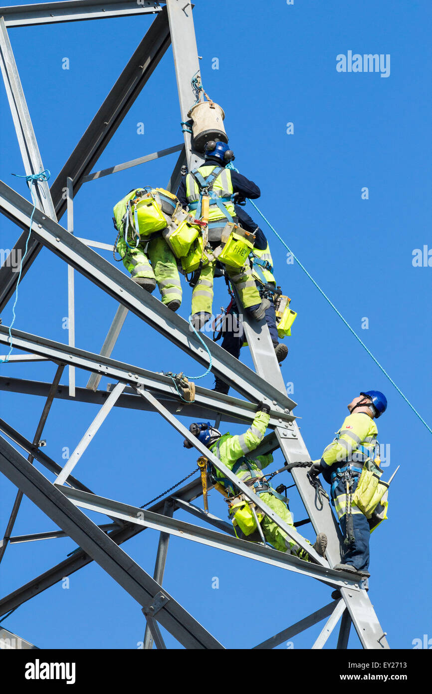 National grid electricity pylon construction hi-res stock photography ...