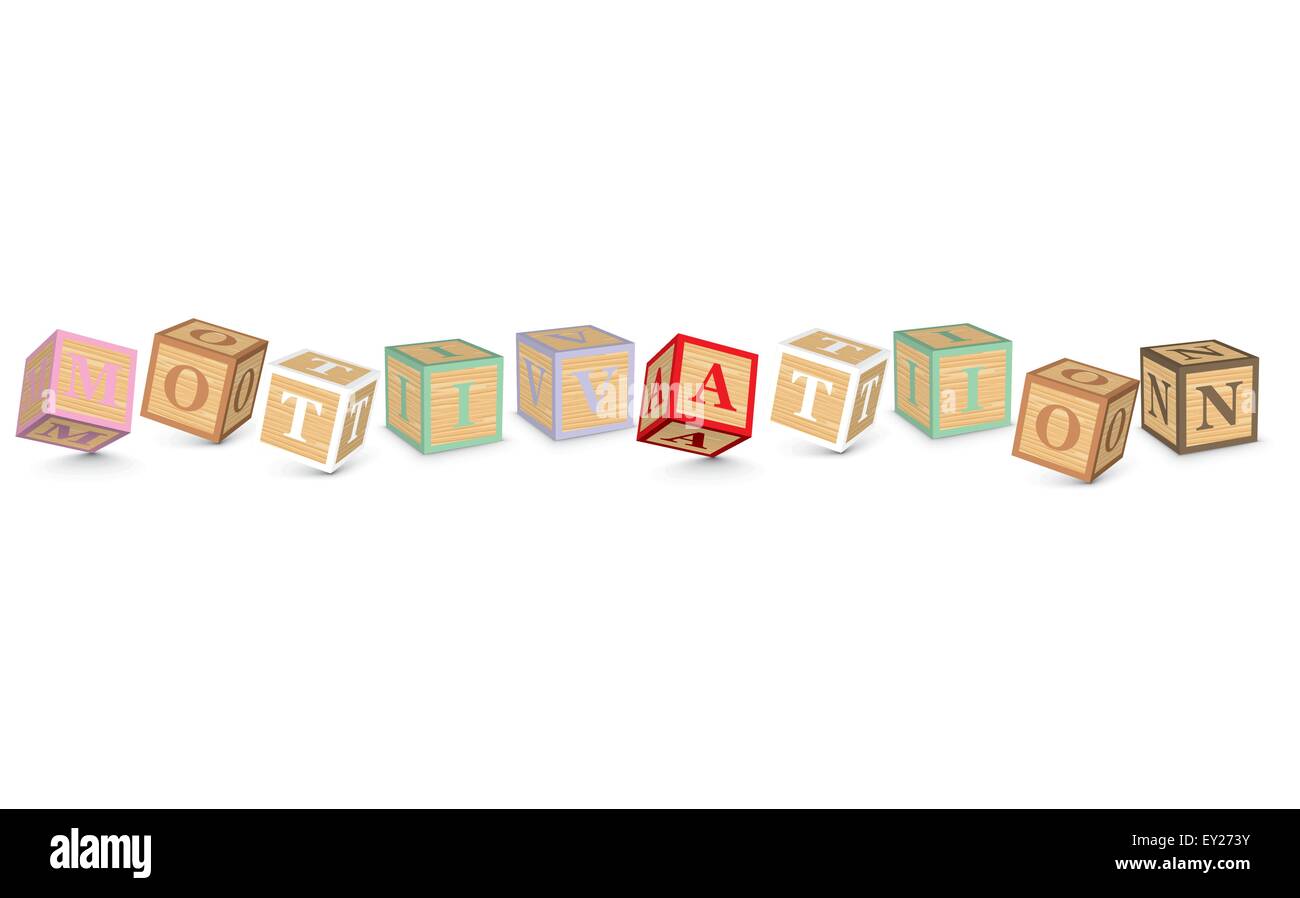 MOTIVATION written with alphabet blocks - vector illustration Stock ...
