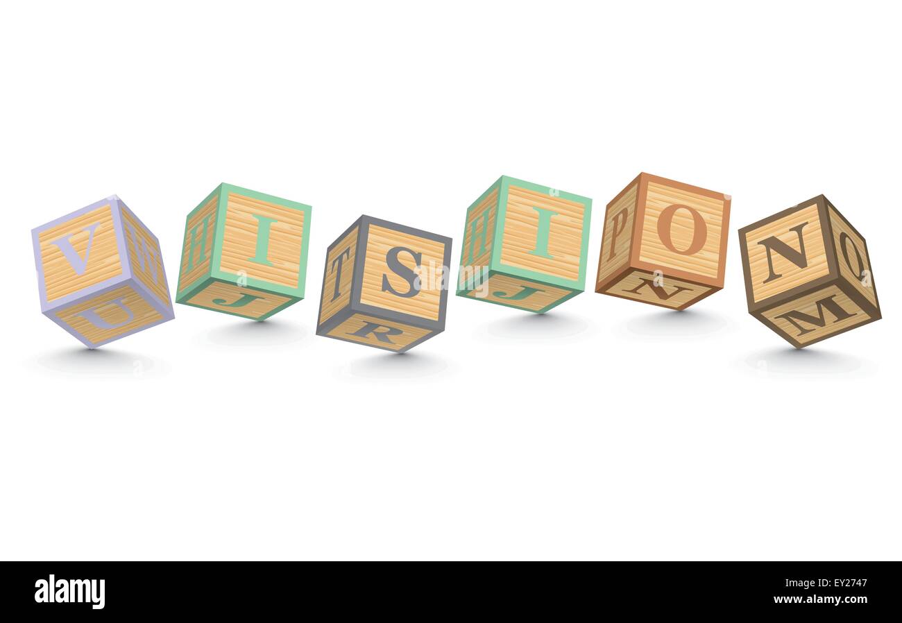 VISION written with alphabet blocks - vector illustration Stock Vector ...