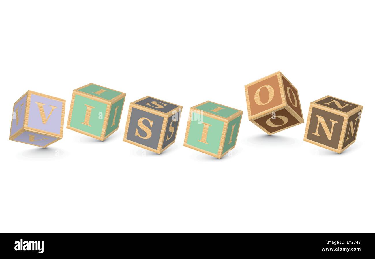 VISION written with alphabet blocks - vector illustration Stock Vector ...