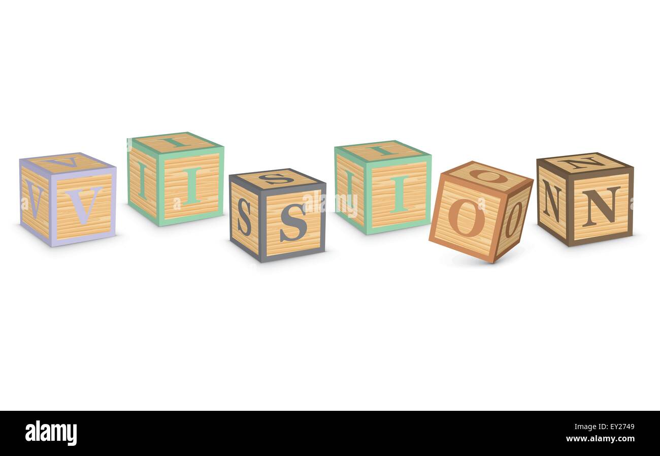 VISION written with alphabet blocks - vector illustration Stock Vector ...