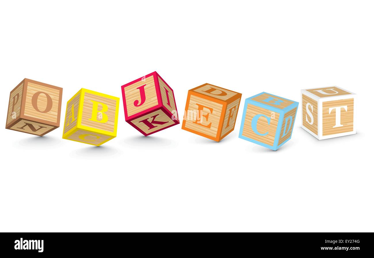 OBJECT written with alphabet blocks - vector illustration Stock Vector ...