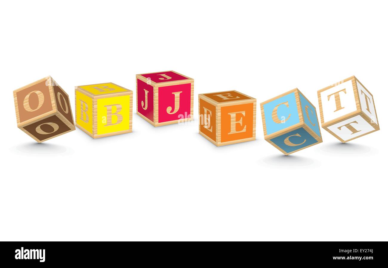 OBJECT written with alphabet blocks - vector illustration Stock Vector ...