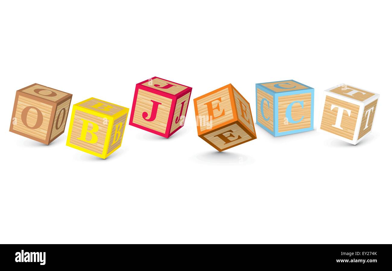 OBJECT written with alphabet blocks - vector illustration Stock Vector ...
