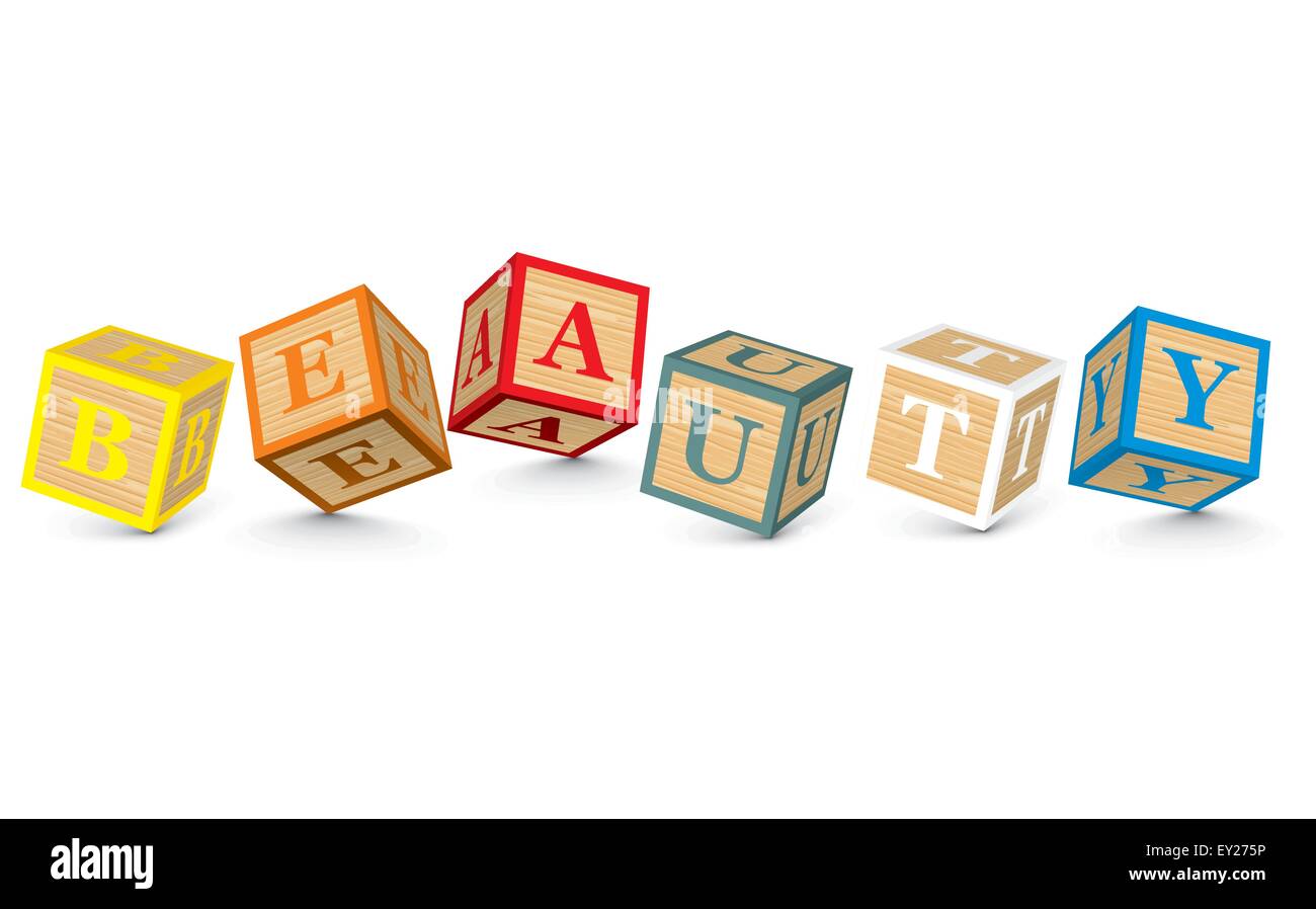 BEAUTY written with alphabet blocks - vector illustration Stock Vector ...