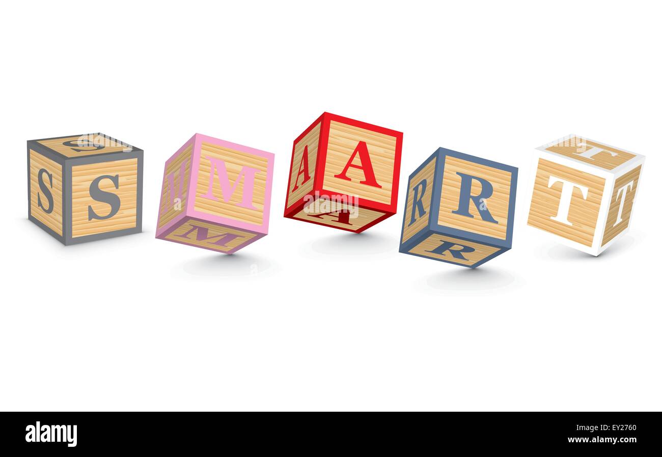 SMART written with alphabet blocks - vector illustration Stock Vector ...