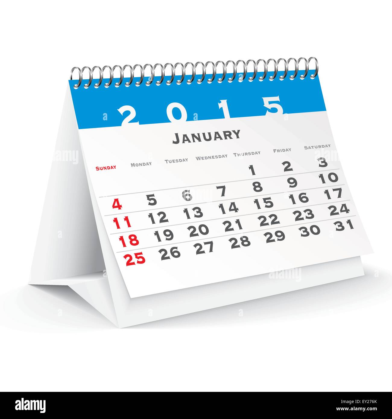 January 2015 desk calendar - vector illustration Stock Vector Image ...
