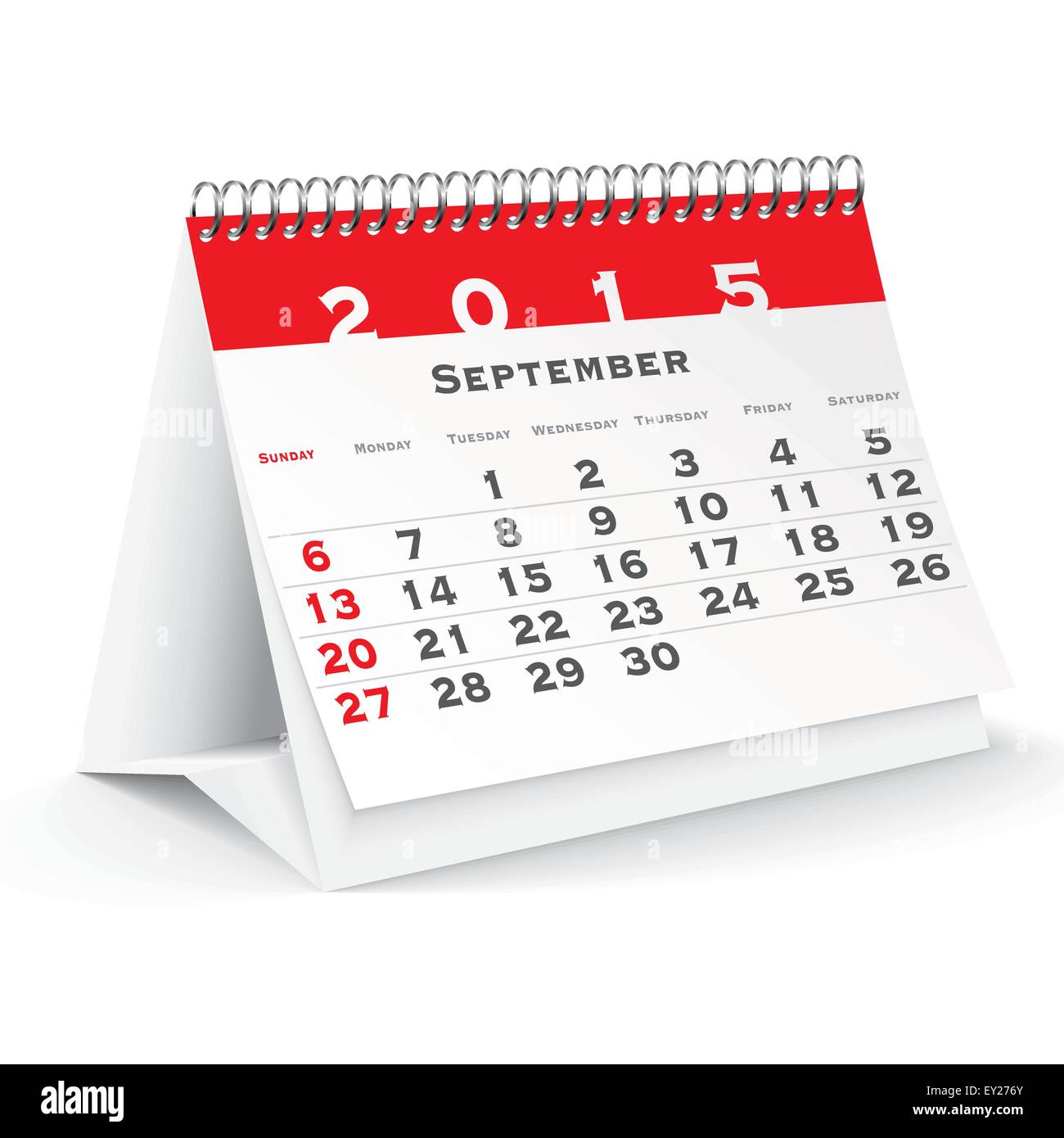 September 2015 desk calendar - vector illustration Stock Vector Image ...