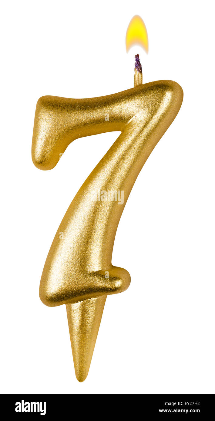 Birthday candles number seven isolated on white Stock Photo - Alamy