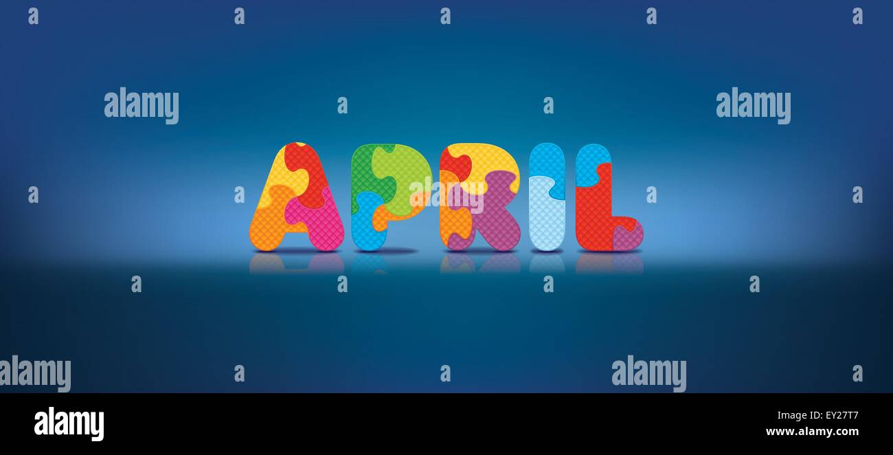 APRIL written with alphabet puzzle - vector illustration Stock Vector ...