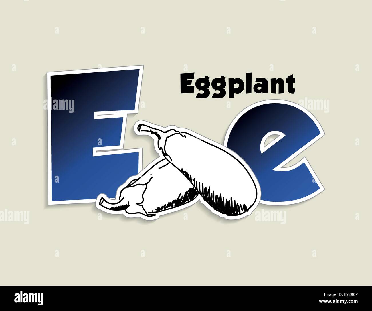 Fruits and vegetables alphabet - letter E - vector eps 10 illustration ...