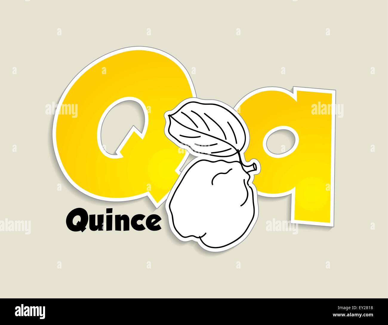 Fruits and vegetables alphabet - letter Q - vector eps 10 illustration ...