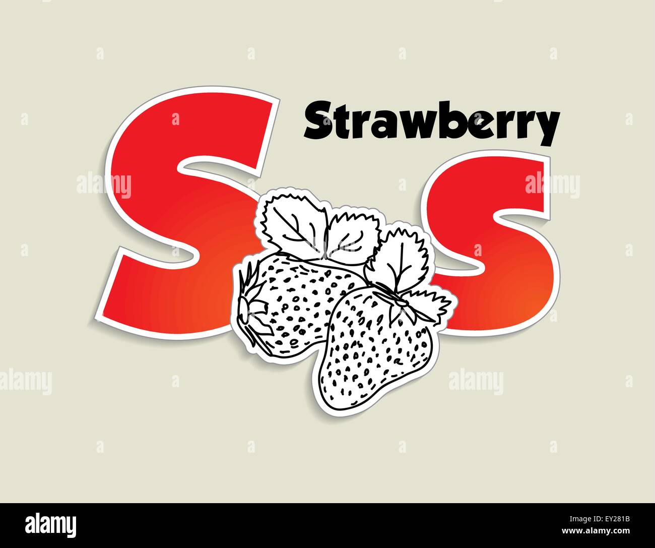 Fruits and vegetables alphabet - letter S - vector eps 10 illustration ...