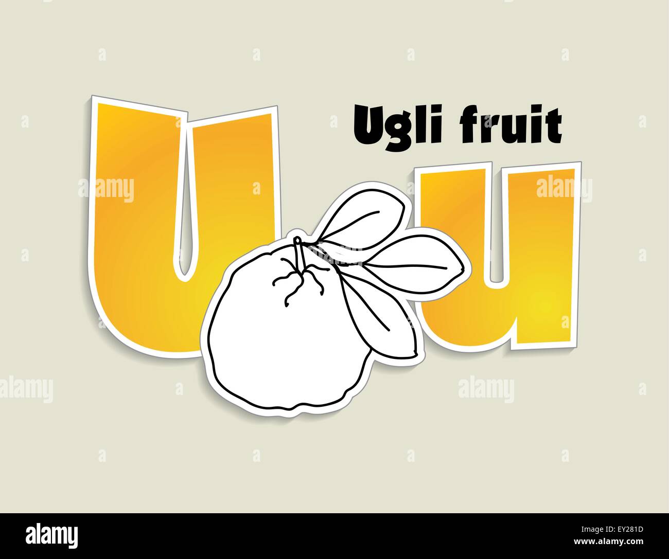 Fruits and vegetables alphabet - letter U - vector eps 10 illustration ...