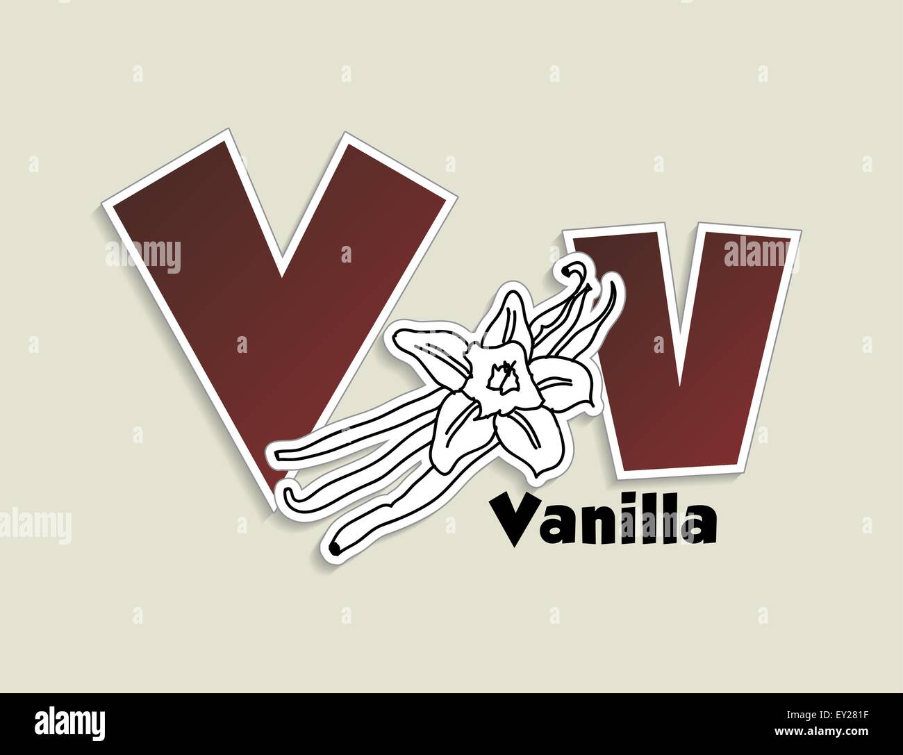 Fruits and vegetables alphabet - letter V - vector eps 10 illustration ...