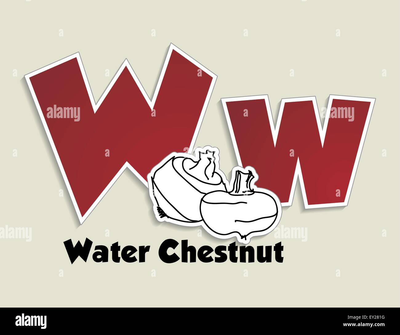 Fruits and vegetables alphabet - letter W - vector eps 10 illustration ...