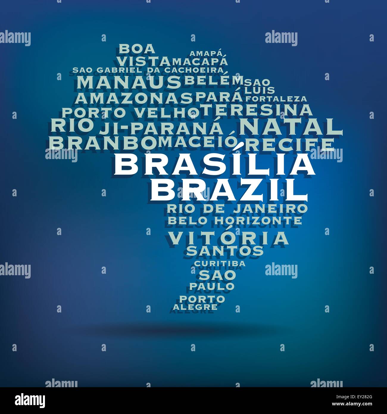 Brazil map made with name of cities - vector illustration Stock Vector ...