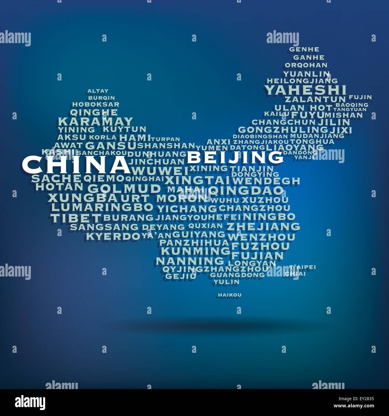 China map made with name of cities - vector illustration Stock Vector ...