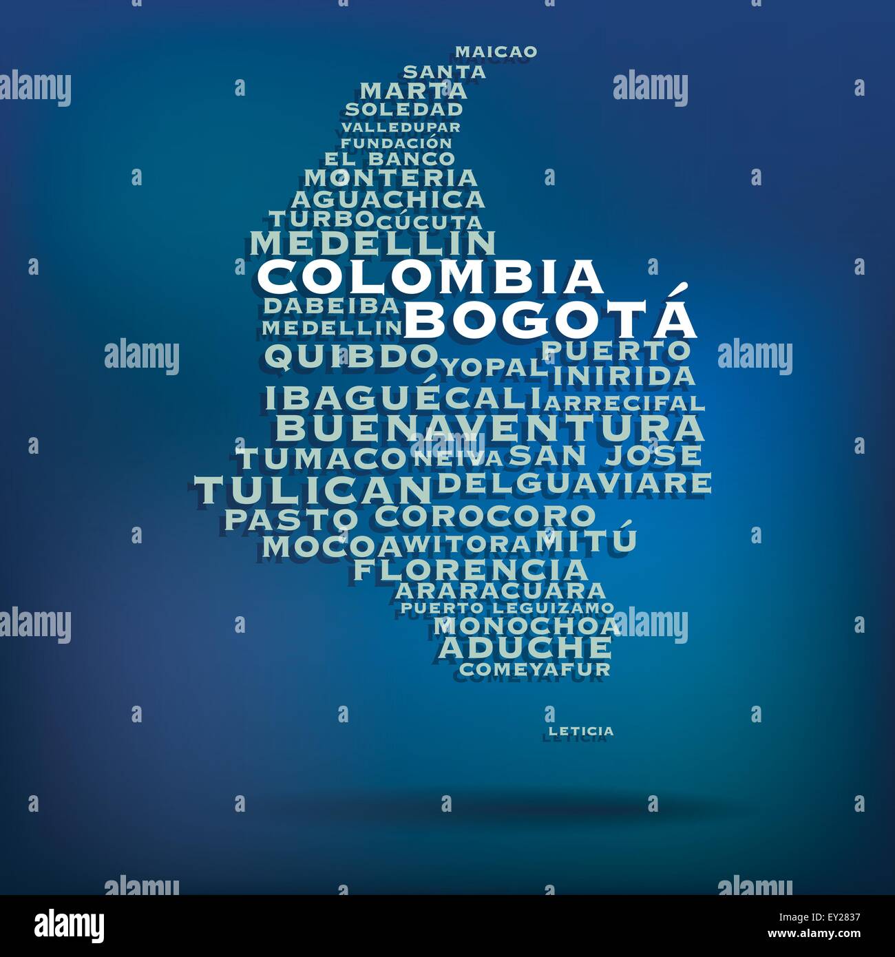 Colombia map and cities hi-res stock photography and images - Alamy