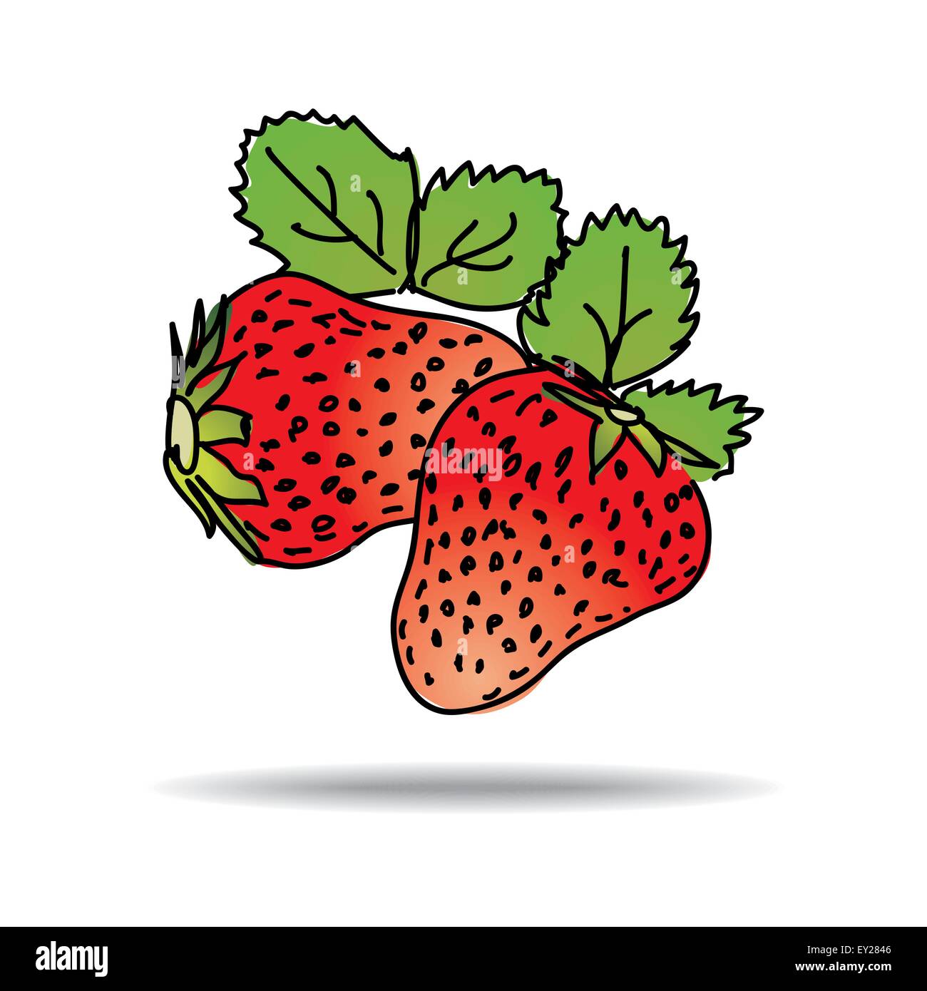 Freehand drawing strawberry icon - vector eps 10 illustration Stock ...