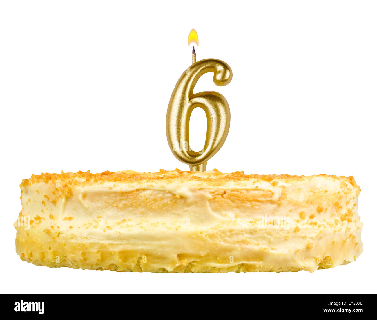 birthday cake with candles number six isolated Stock Photo - Alamy