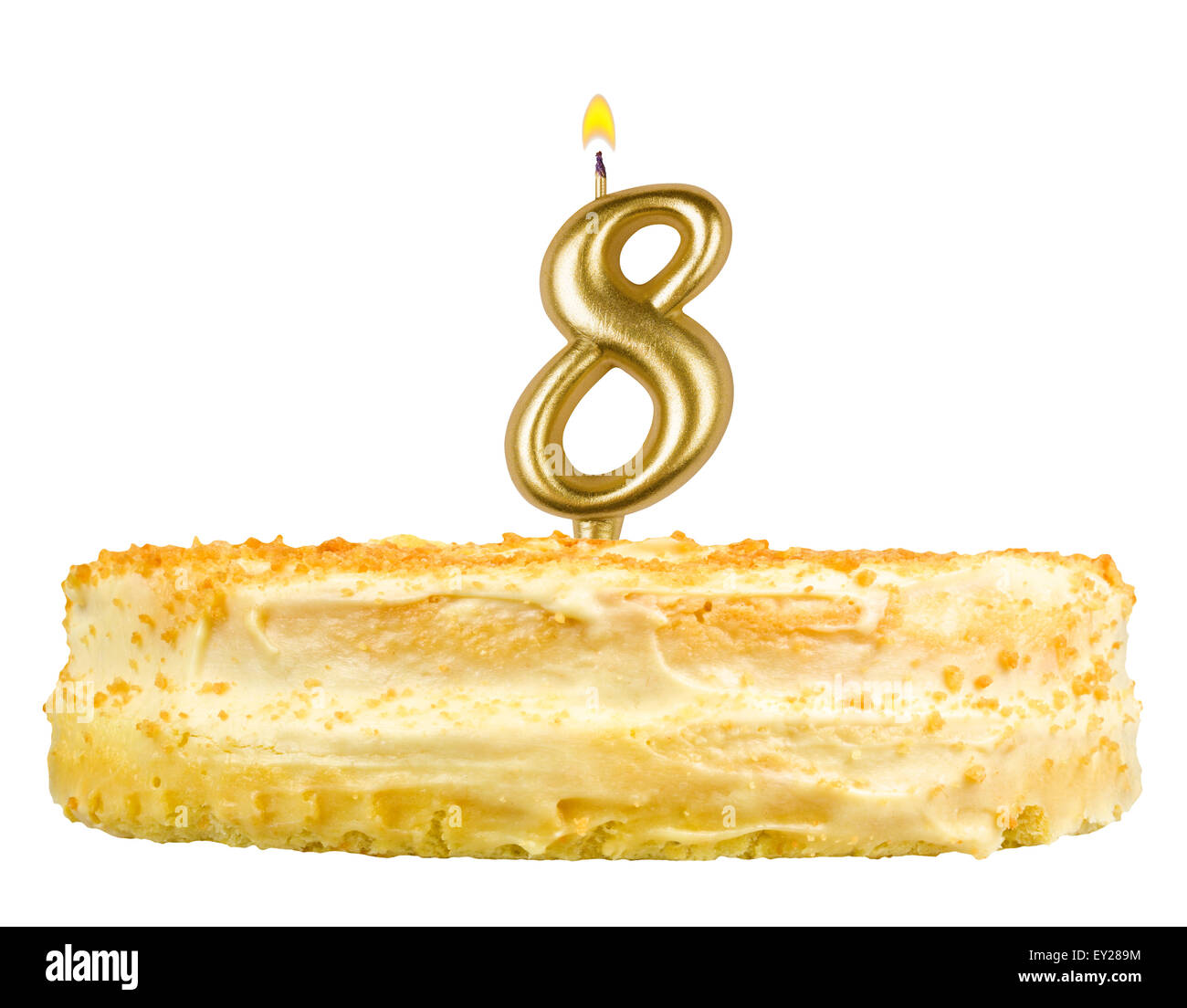 birthday cake with candles number eight isolated Stock Photo - Alamy