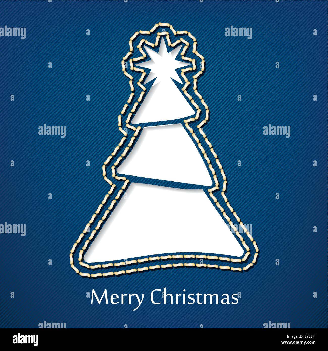 Christmas postcard design with denim jeans background - vector ...