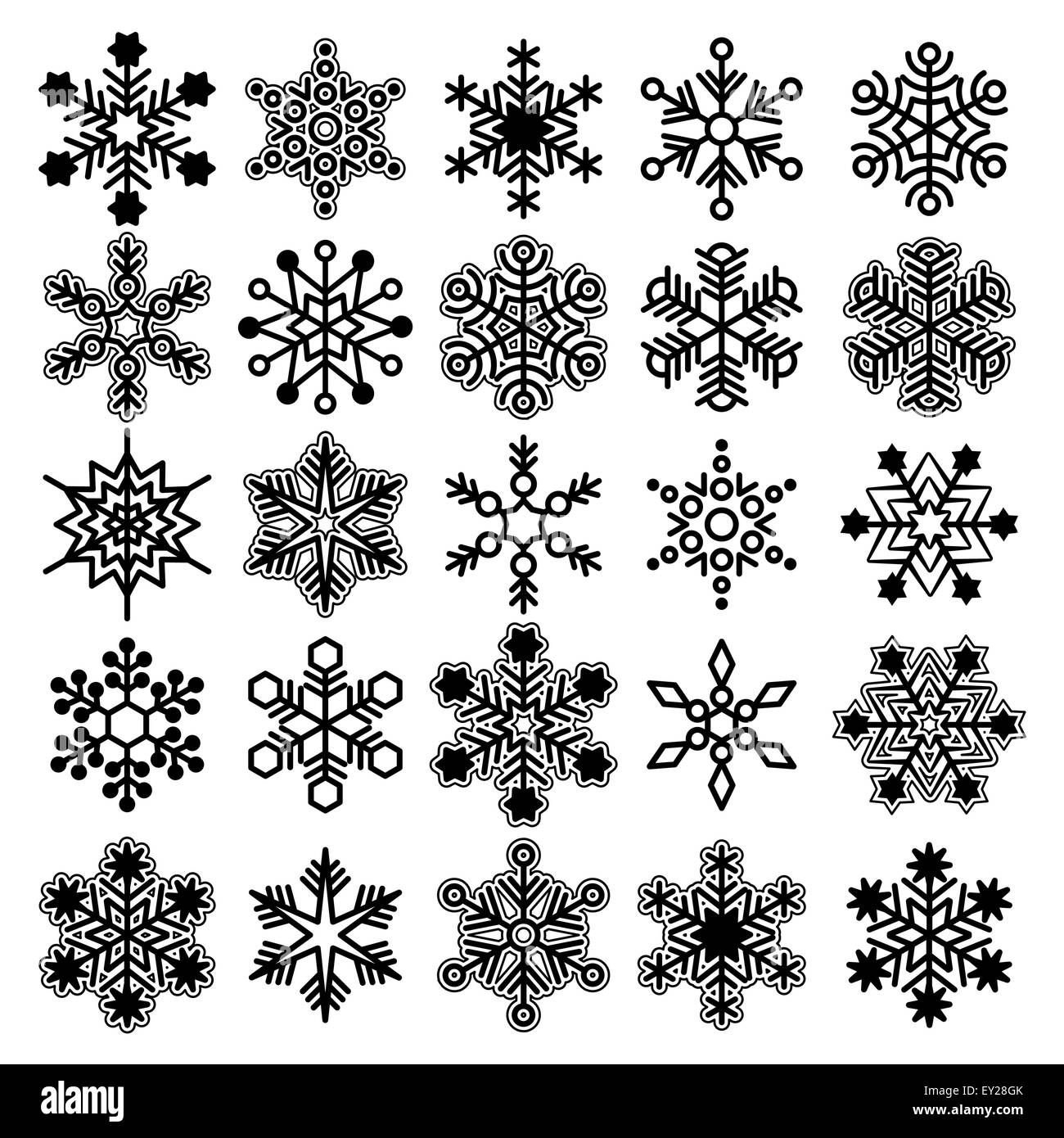 Vector Snowflake Collection Vector Illustration Stock Vector Image
