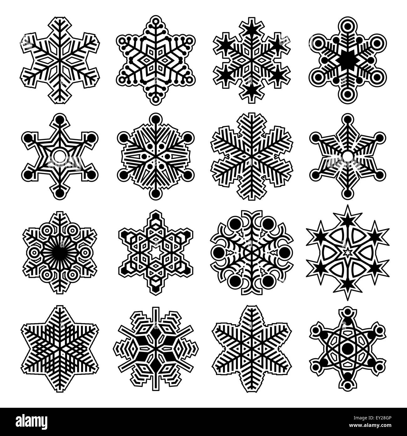 Vector snowflake collection - vector illustration Stock Vector Image ...