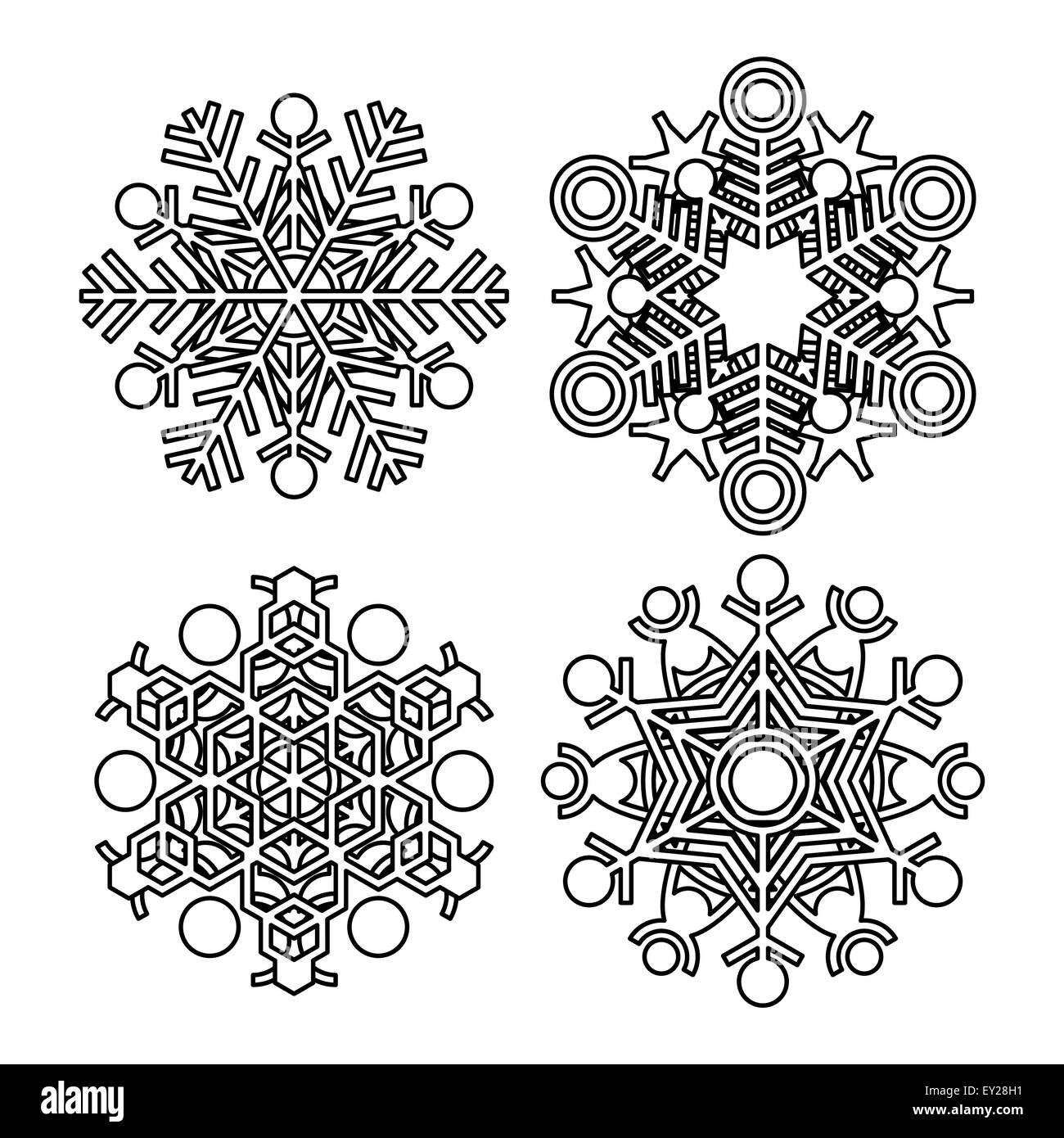 Vector snowflake collection - vector illustration Stock Vector Image ...