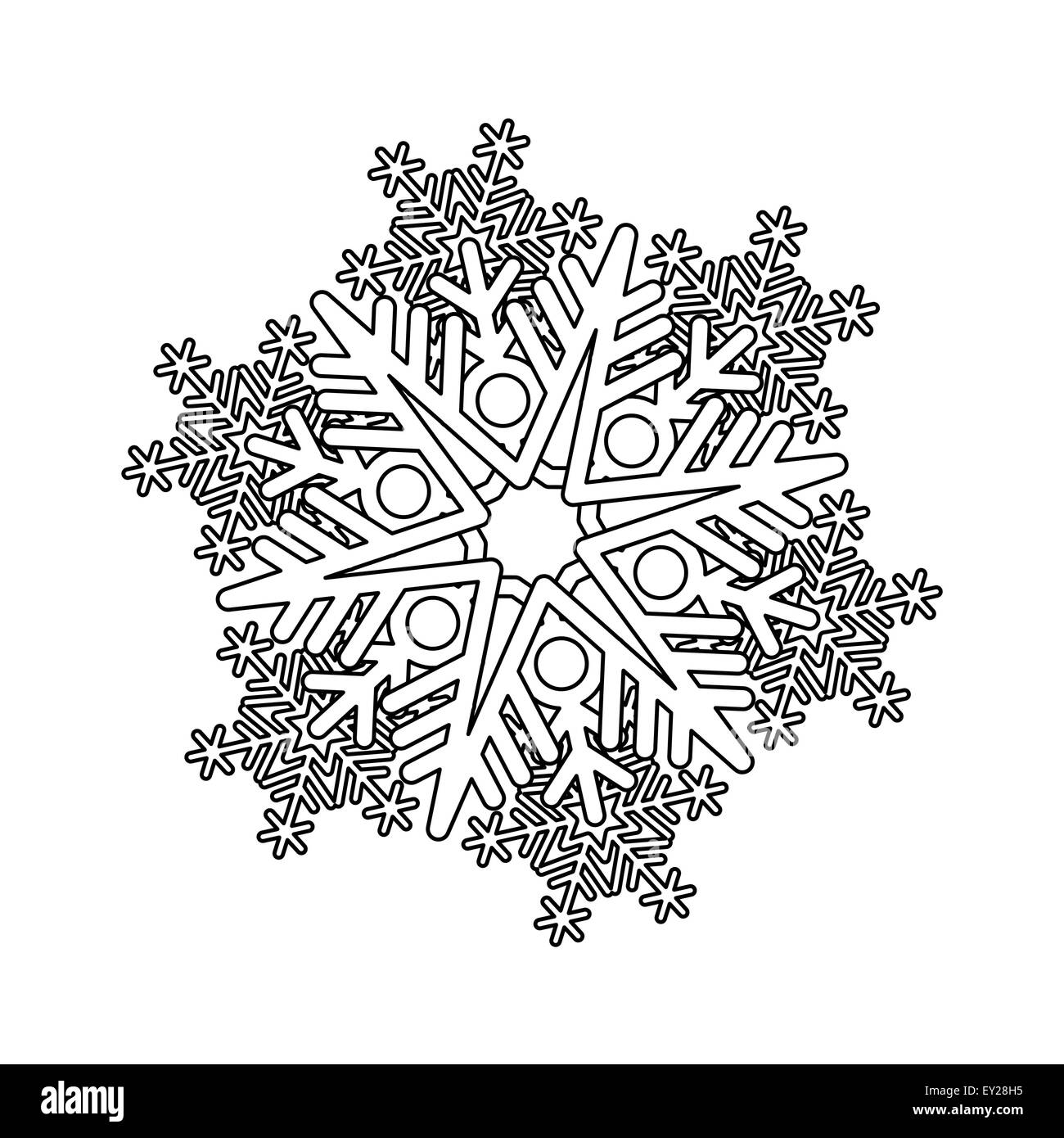 Black and white snowflake - vector illustration Stock Vector Image ...