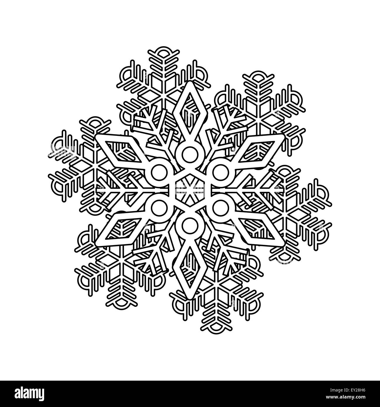 Black and white snowflake - vector illustration Stock Vector Image ...