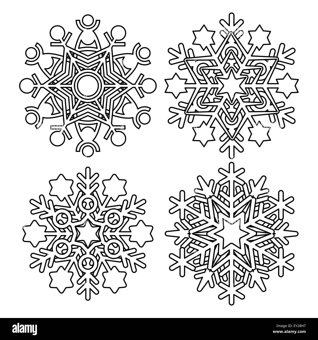 Vector snowflake collection - vector illustration Stock Vector Image ...