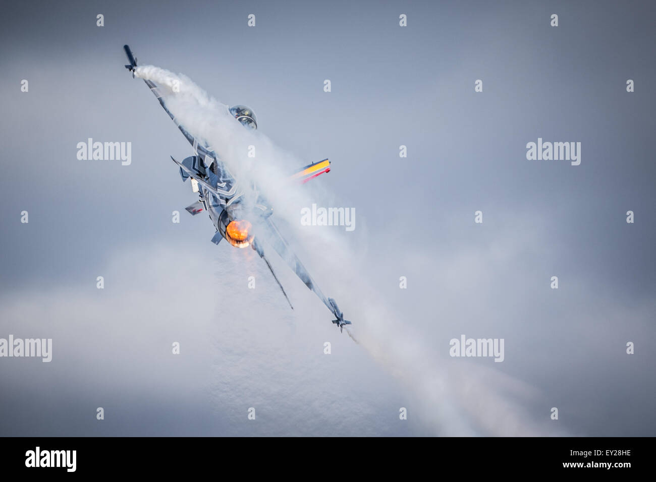 Belgium F-16 fighter jet display aircraft, blue sky Stock Photo - Alamy