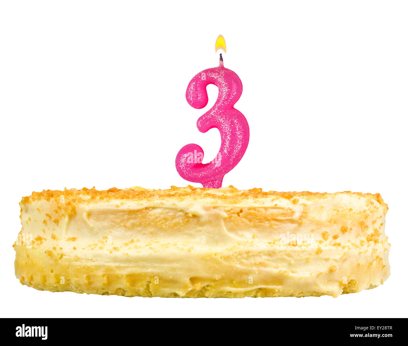 birthday cake with candles number three isolated Stock Photo - Alamy