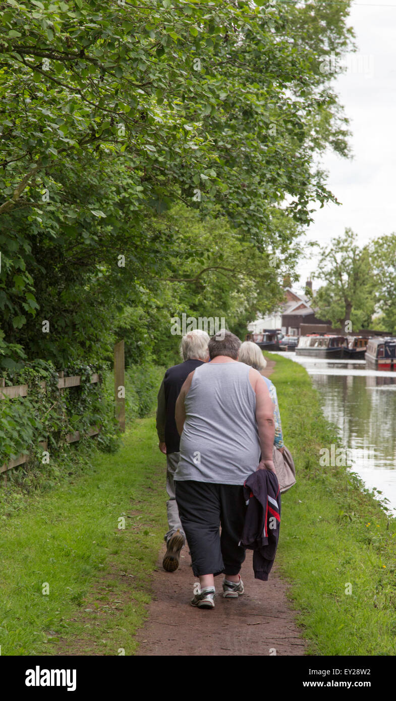 Overweight middle aged man on a country walk. England, UK Stock Photo ...
