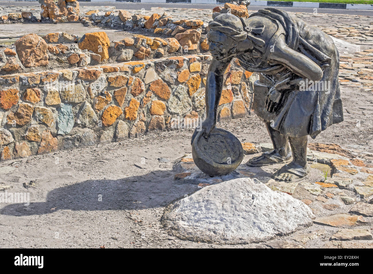 Statue of Slave Gleaning Salt Philipsburg Saint Martin West Indies ...