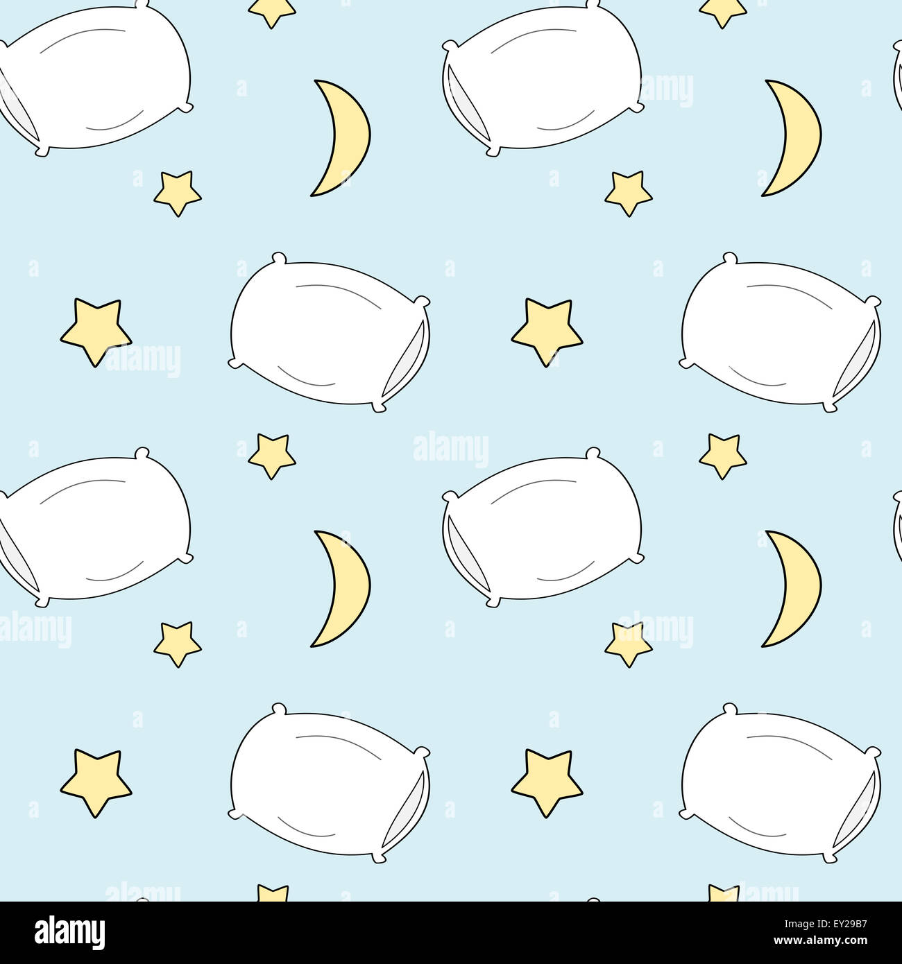 cute cartoon pillow seamless pattern illustration for kids Stock Photo ...
