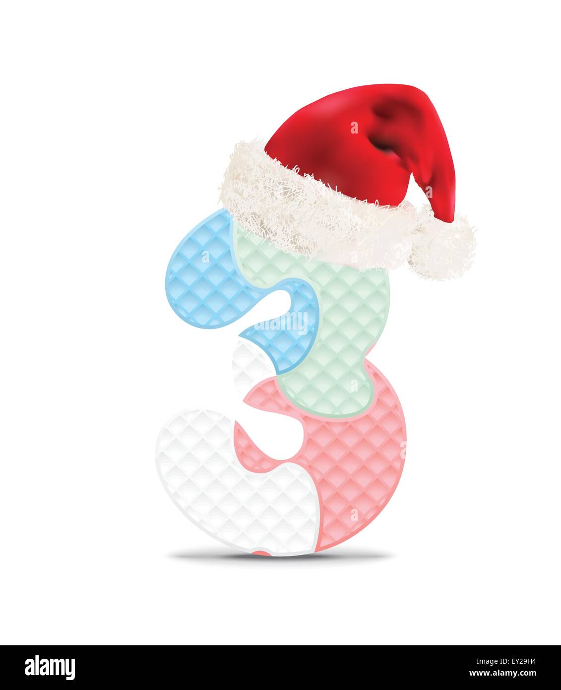 Number 3 written with alphabet puzzle with christmas hat - vector ...