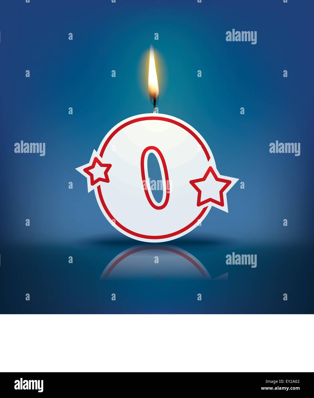 Candle number 0 with flame - eps 10 vector illustration Stock Vector ...